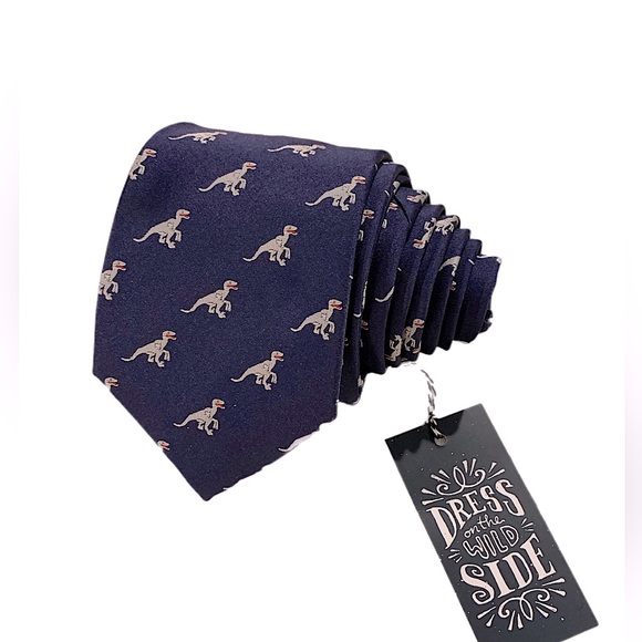 Wild Ties | Accessories | Rare Wild Ties Navy Blue Velociraptors ...